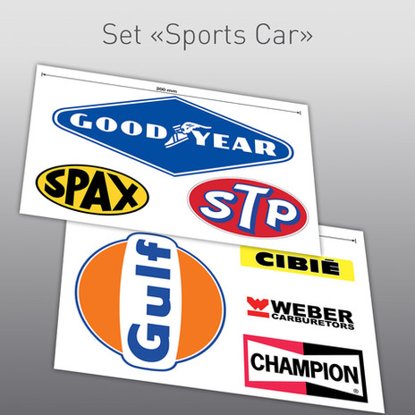 Classic vintage race car stickers decals | racecarsticker.com