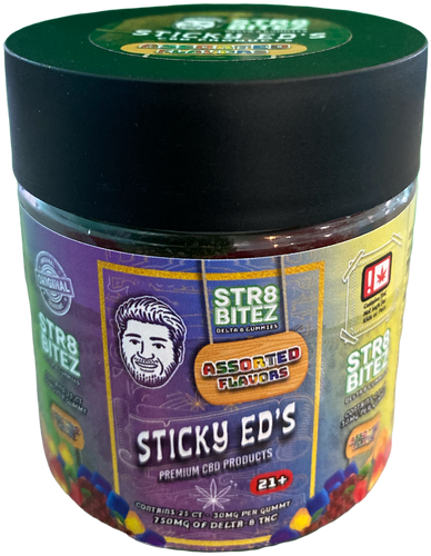Premium Delta-8 Gummies - 25ct/Jar - 30mg/D8/Gummy | Sticky Ed's