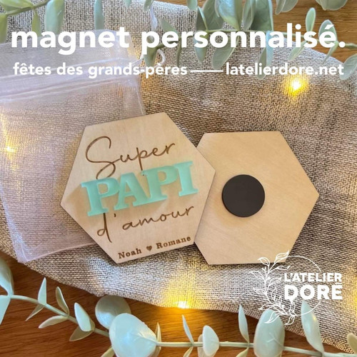 Magnet bois plexi | L'atelier Doré