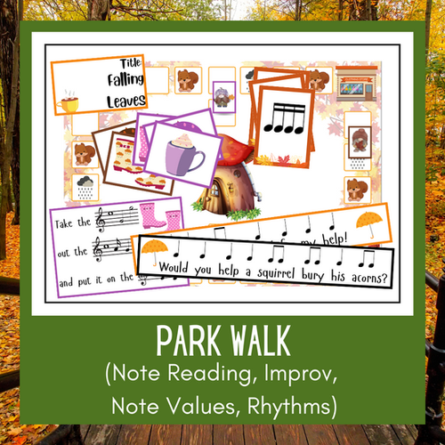 Park Walk | Note Reading, Rhythms, Improv, Note Values Game ...