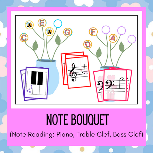 Note Bouquet | Note Reading Game | BusyLittleTurtle