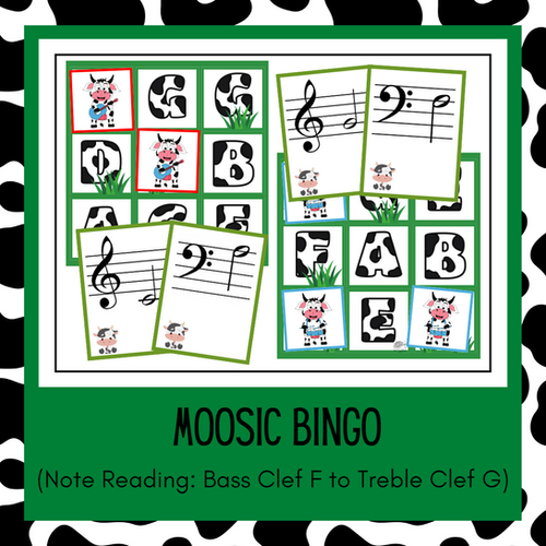 Moosic Bingo | Note Reading Game (Bass Clef F to Treble Clef G ...