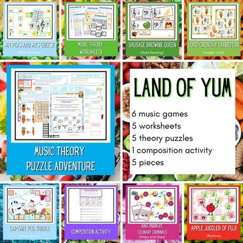 The Land of Yum (Music Games,Worksheets, Puzzles, Pieces ...