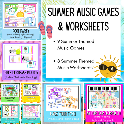 Summer Bundle | 9 Games & 8 Worksheets | Multi-Level | BusyLittleTurtle