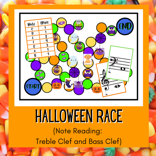 Halloween Race | Note Reading Game | BusyLittleTurtle