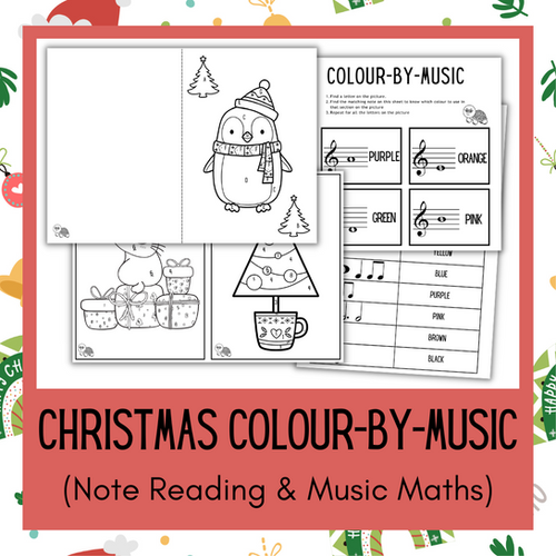 Christmas Colour-By-Music | BusyLittleTurtle