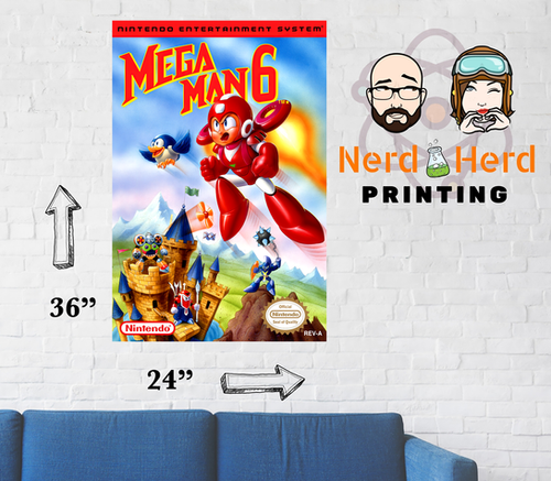 Mega Man 6 (US) NES Cover Poster | Nerd Herd Printing