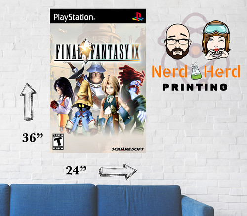 Final Fantasy IX Playstation Box Cover Poster | Nerd Herd Printing