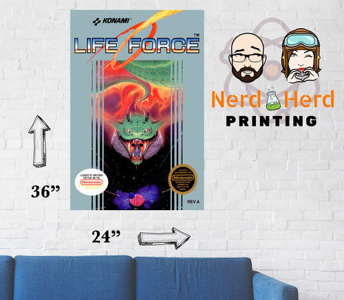 Lifeforce NES Box Cover Poster | Nerd Herd Printing