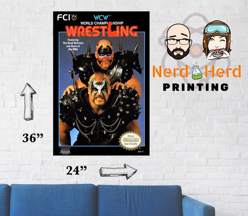 World Championship Wrestling WCW NES Box Cover Poster | Nerd Herd Printing