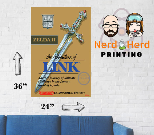 Zelda 2 The Adventure of Link NES Map Poster | Nerd Herd Printing