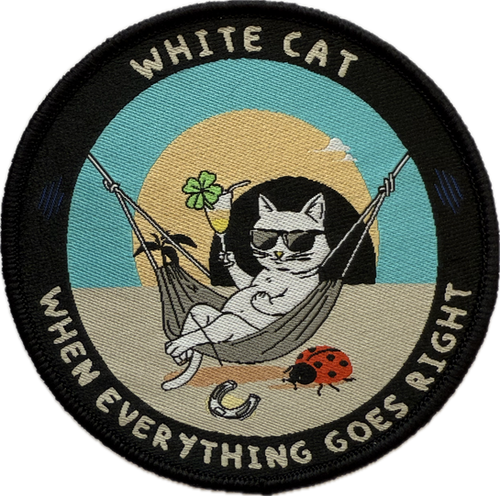 Ecusson / Patch White Cat | belgianblueline Ecusson / Patch White Cat | belgianblueline