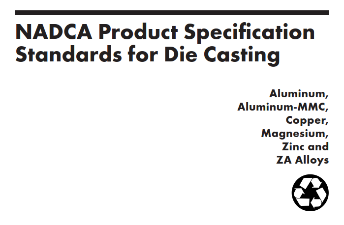 NADCA Die Casting Specs & Standards