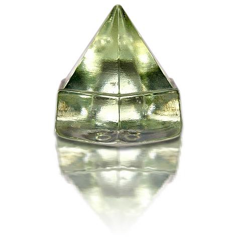 Small Light Green Solid Glass Deck Prism 6-sided Pyramid Shaped ...