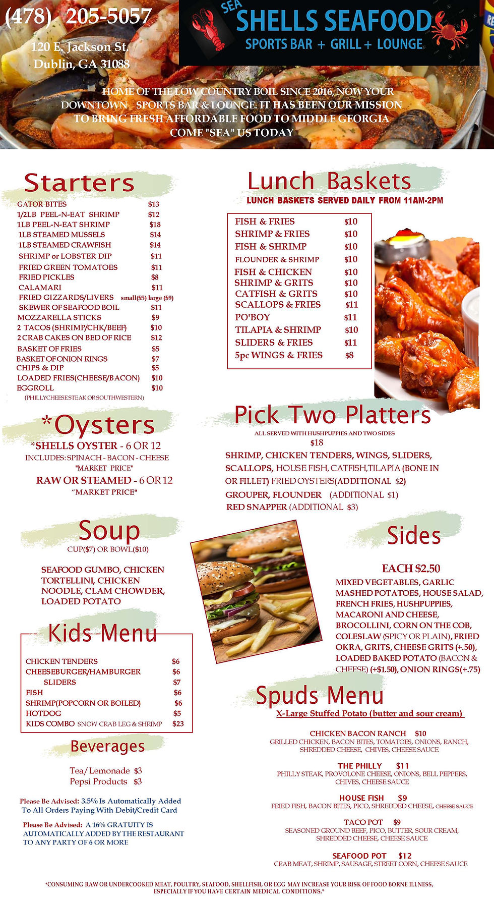 MENU | Sea Shells Seafood 1