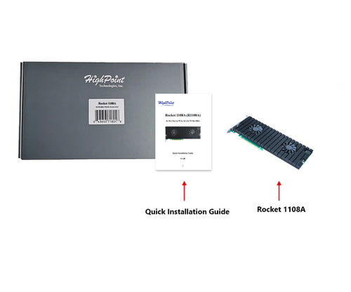 Rocket 1108A 8x M.2 Port to PCIe 3.0 x16 NVMe HBA Controller ...