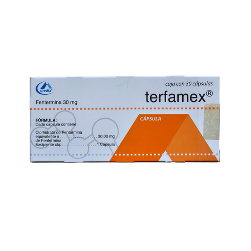 TERFAMEX - FENTERMINA 30MG. C/30 CAP. LAB. MEDIX | Pharma Link