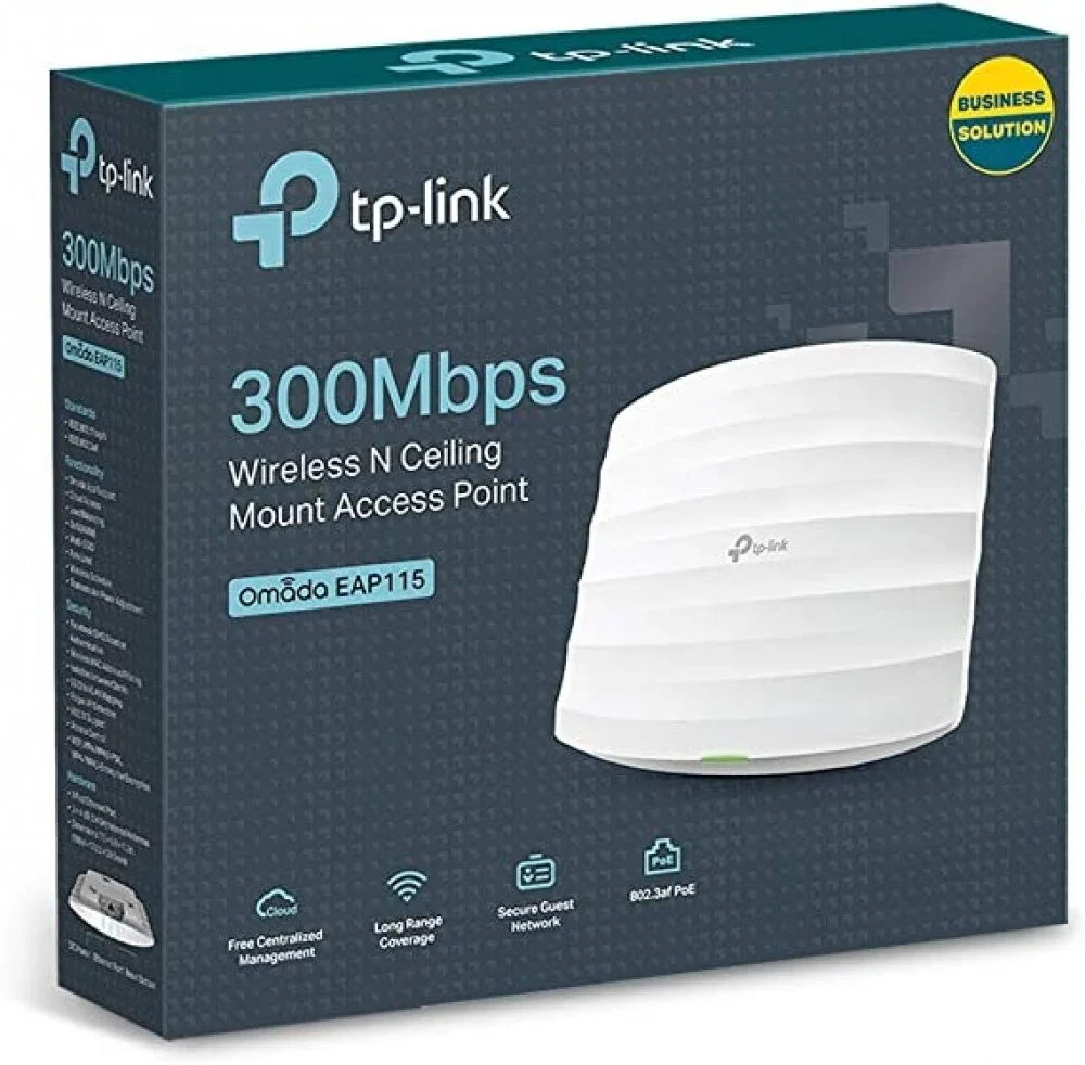 TP-LINK EAP115 300Mbps Wireless N Ceiling Mount Access Point - White