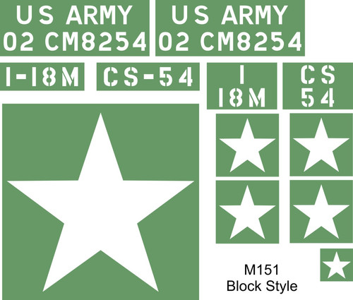 M151 Stencil Set | Mil Vehicle Stencils