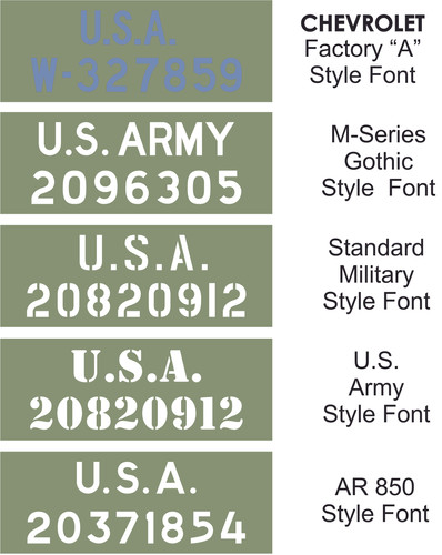 Chevrolet - GMC Registration Numbers | Mil Vehicle Stencils