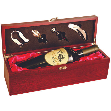 Rosewood Finish Single Wine Box with Tools | BouleonlineStore