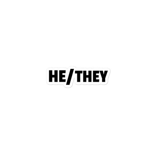 HE/THEY PRONOUN STICKER | transathlete