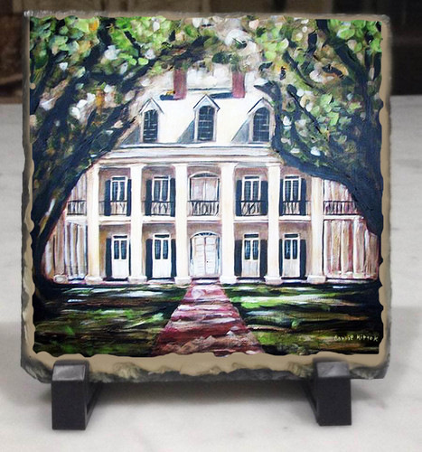 Oak Alley Plantation - slate tile with easel | home