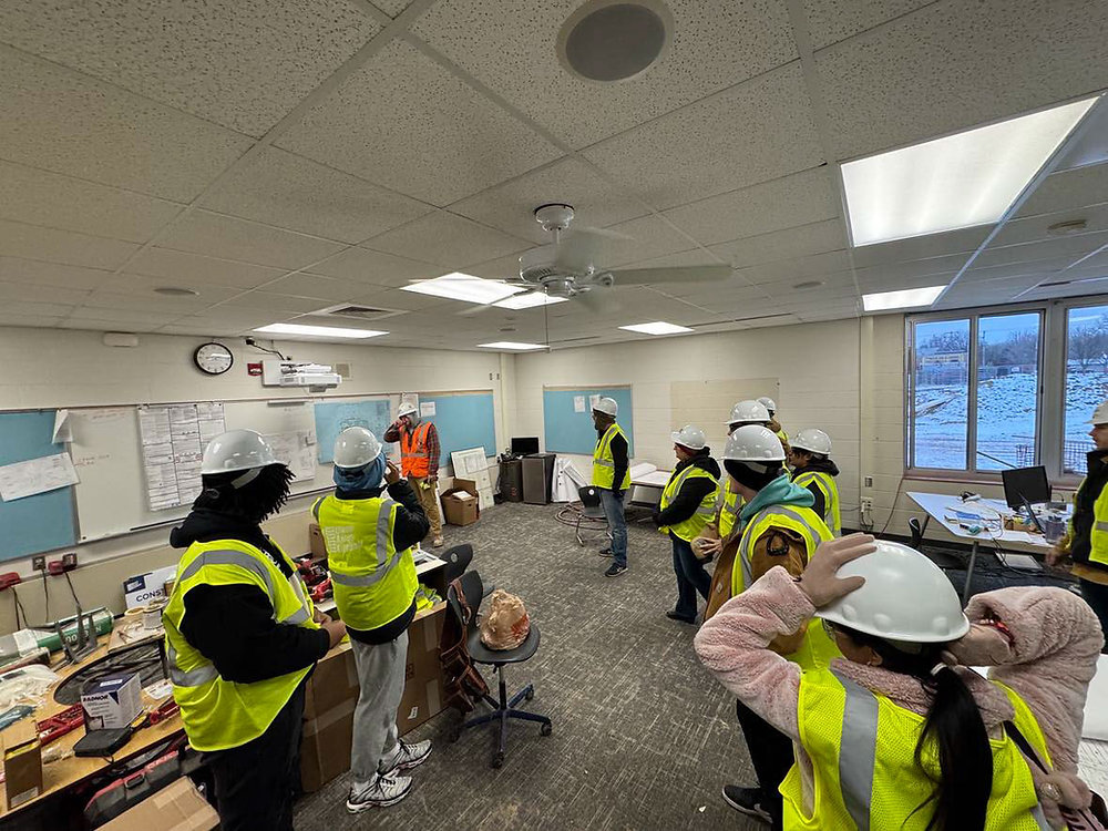 Students Take Tour of Townline Elementary Construction