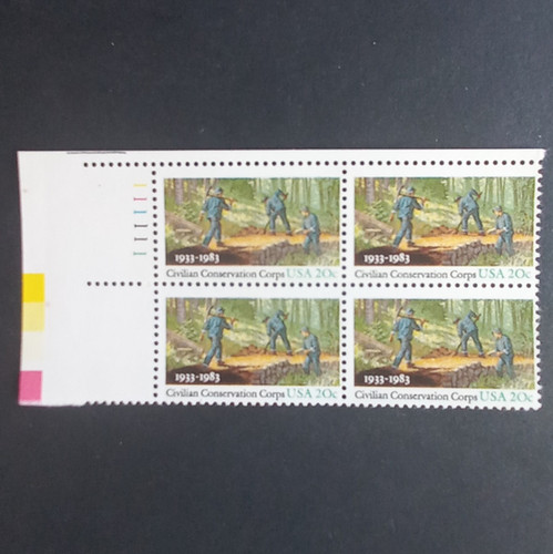 USA - 1983 50th Anniv of Civilian Conservation Corps - Corner Block of ...