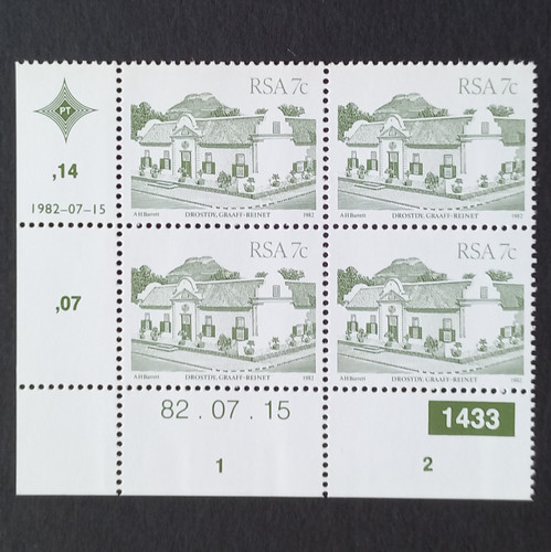 RSA - 1982 4th Defin Issue "SA Architecture" - 7c - Control Block of 4 ...