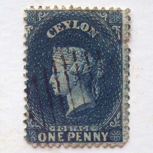 Ceylon - 1862 Defin Issue - 1d Dull Blue (No Wmk and Perf 13) - Single ...