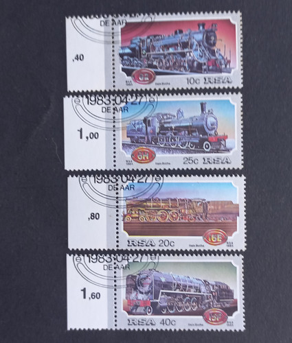 RSA - 1983 Steam Locomotive - Full set of marginal singles - CTO ...