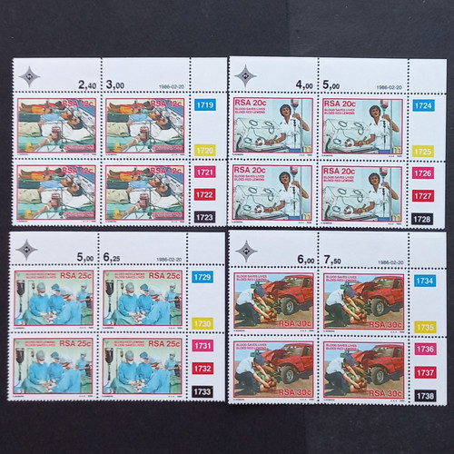 RSA - 1986 Donate Blood - Full Set of Controls - Unused | Wizozzy Stamps