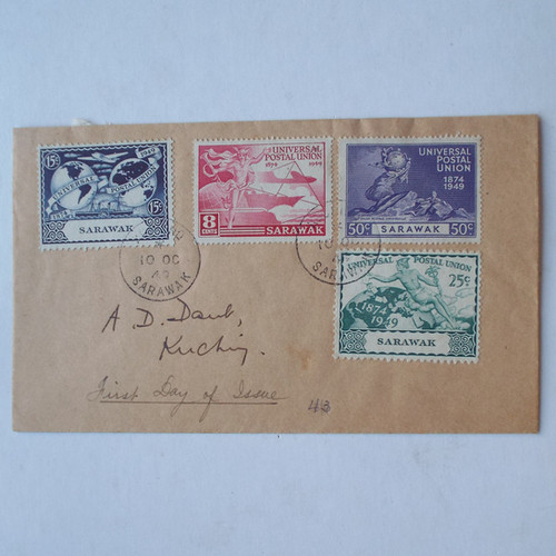 Sarawak - 1949 Universal Postal Union - Full Set on Private Cover - FD ...