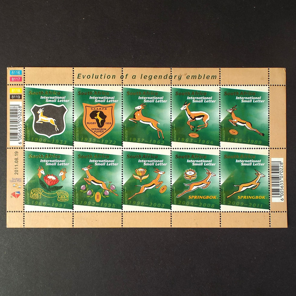 RSA - 2011 Evolution of the Rugby Emblem - Sheetlet of 10 - CTO ...