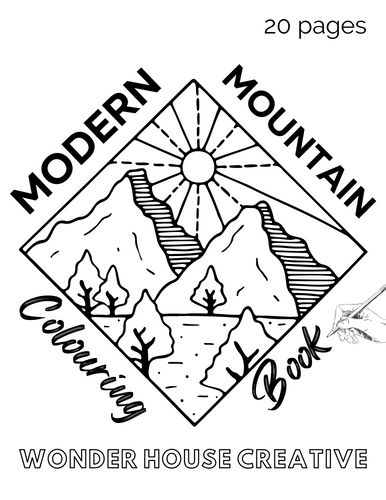 Modern Mountain Colouring Book | WONDERHOUSECREATIVE