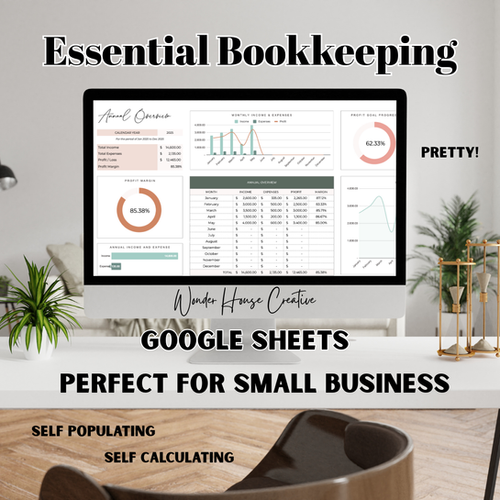 Essential Bookkeeping Google Sheets | WONDERHOUSECREATIVE