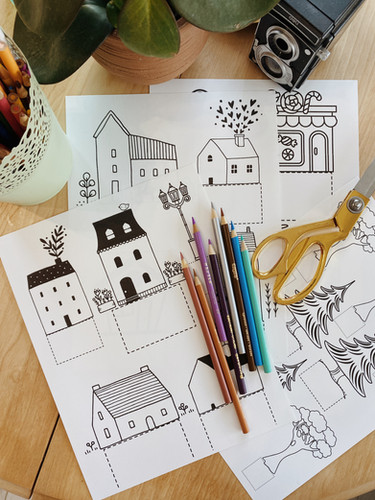 Colour Your Build a Town | WONDERHOUSECREATIVE