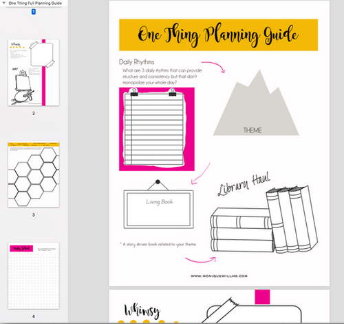 One Thing Planning Guide | WONDERHOUSECREATIVE