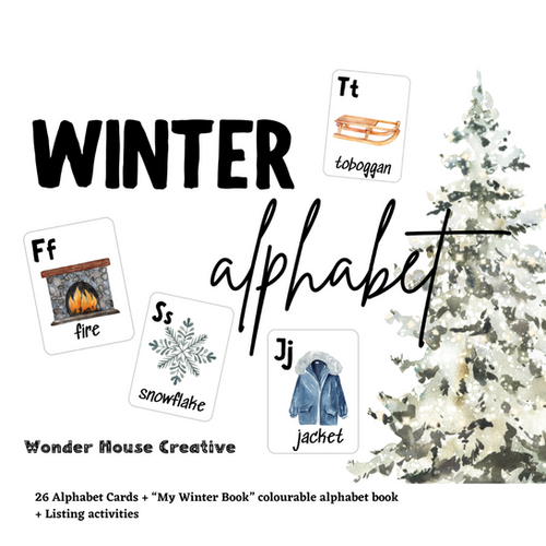 Winter Alphabet Cards and Activities | WONDERHOUSECREATIVE