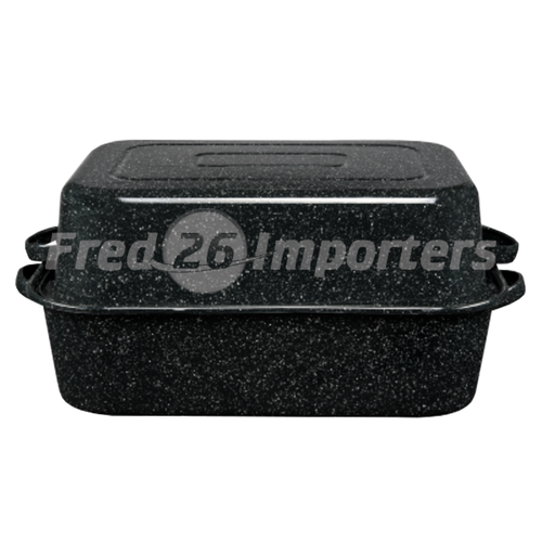 Granite Ware 21" Rectangle Roaster Covered Black | Fred 26 Importers
