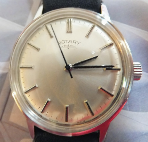 Rotary Silver 34mm Stainless-Steel Manual Winding Watch | StimpsonLondon