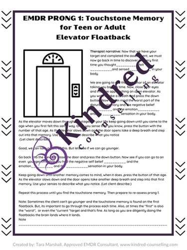 EMDR Prong 1: Touchstone Memory Elevator Float Back Script /Teens ...