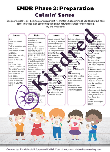 EMDR Phase 2: Preparation - Calmin' Sense (1pg) | Kindred Counselling