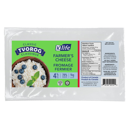 Farmer’s Cheese Classic Tvorog 4% M.F. 1kg | K-Life