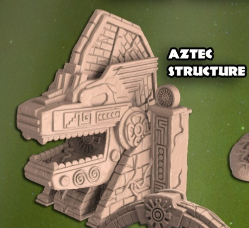 Aztec Ruins Lizard Statue. 28mm | 3D KINGDOMS