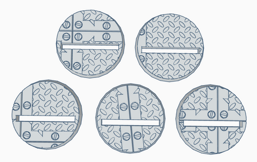Industrial slotted round Bases. Various sizes | 3D KINGDOMS