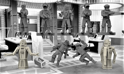 Blakes 7 Federation Officers, Corpses and Robot X10 28mm | 3D KINGDOMS