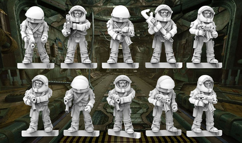 Spacemen Skeletons Alive set 1 28mm x10 | 3D KINGDOMS