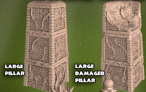 Aztec Ruins Pillars set 28mm | 3D KINGDOMS